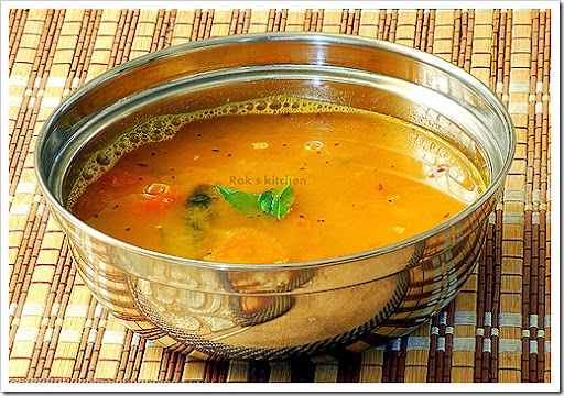 Paruppu rasam recipe, garlic paruppu rasam - Raks Kitchen